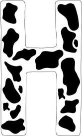10 inch Cow Animal Print Letter Decals Stickers from A to Z