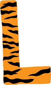 10in. Tiger Animal Print Letter Decals Stickers from A to Z