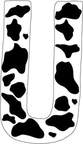 10 inch Cow Animal Print Letter Decals Stickers from A to Z