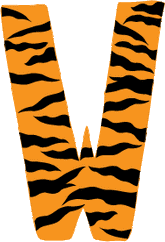 10in. Tiger Animal Print Letter Decals Stickers from A to Z