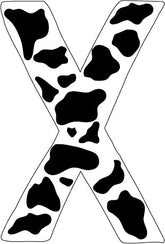 10 inch Cow Animal Print Letter Decals Stickers from A to Z